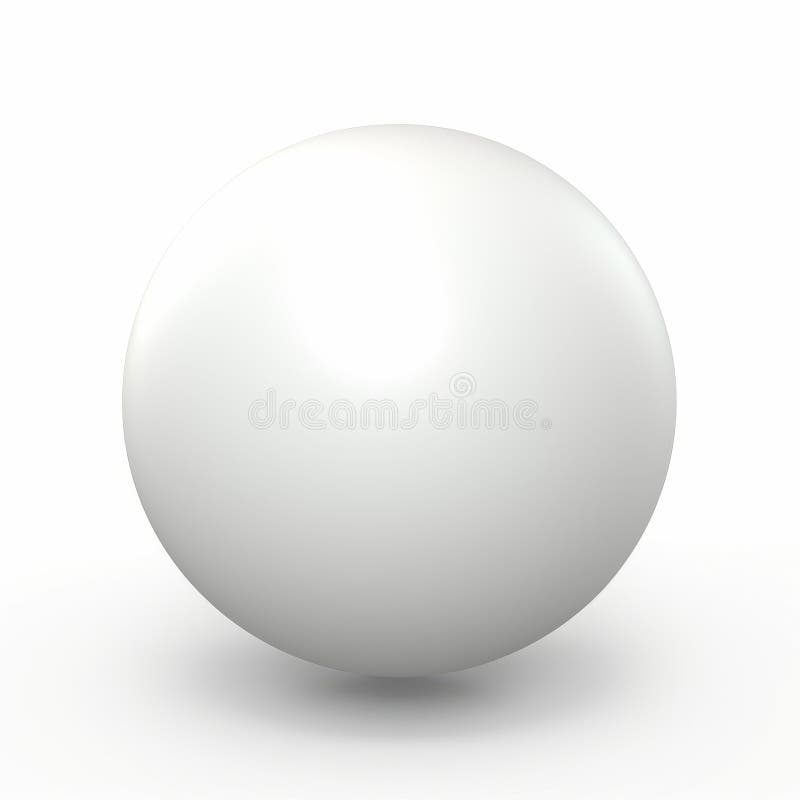 Soft Rendered White Sphere on Isolated Background Stock Illustration ...