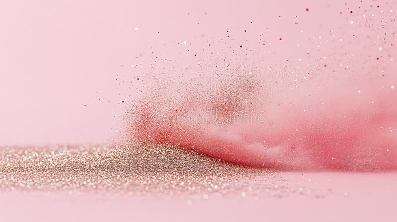 Soft Rose Gold Glitter Dusting on a Light Pink Background for Elegant ...