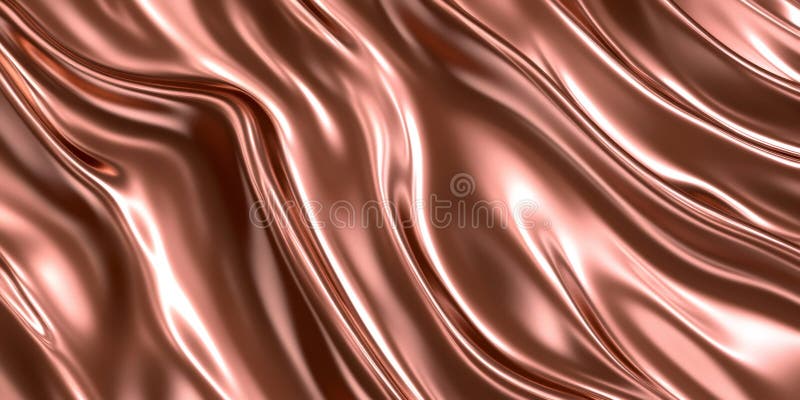 Soft Rose Gold Textile Cascading in Fluid Waves, Creating Luxurious ...