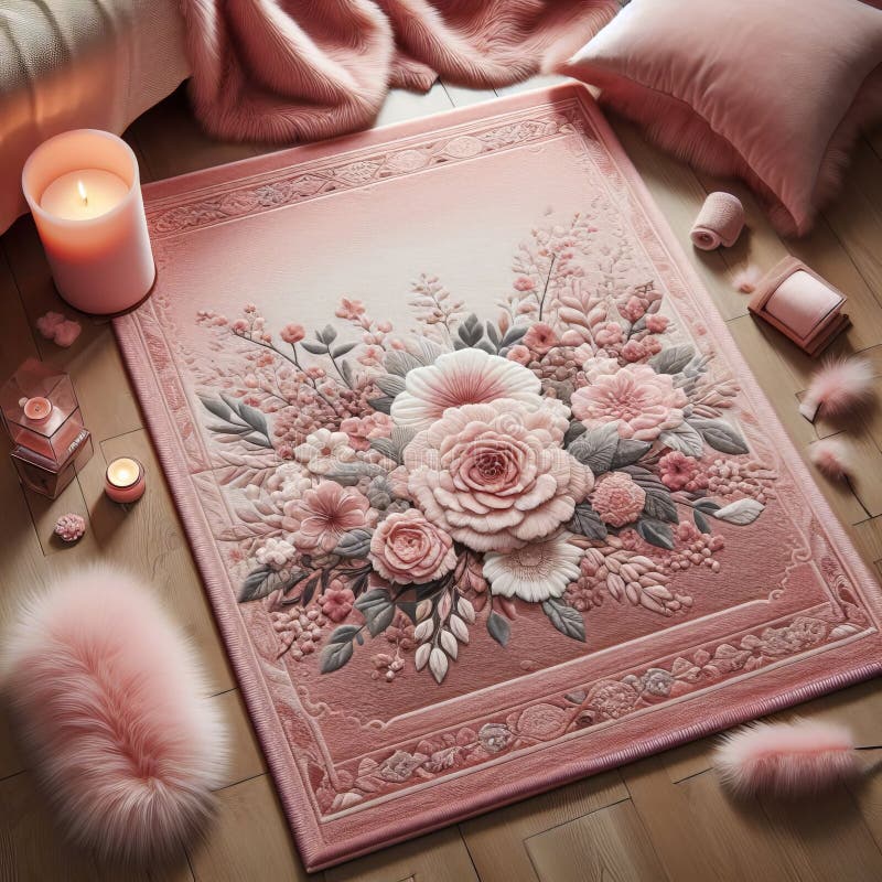 Soft Rose Pink Area Rug with a Plush Texture, Photo V Stock Photo ...