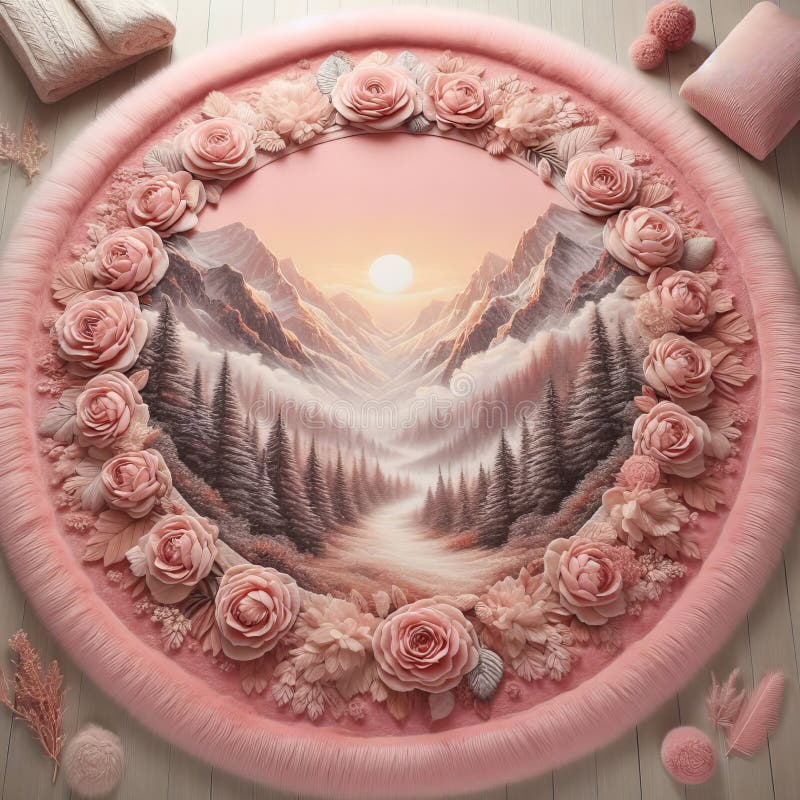 Soft Rose Pink Area Rug with a Plush Texture, Photo V Stock Image ...