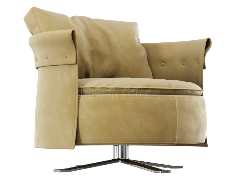 Soft Round Chair with a Pillow Top View 3d Rendering Stock Illustration ...