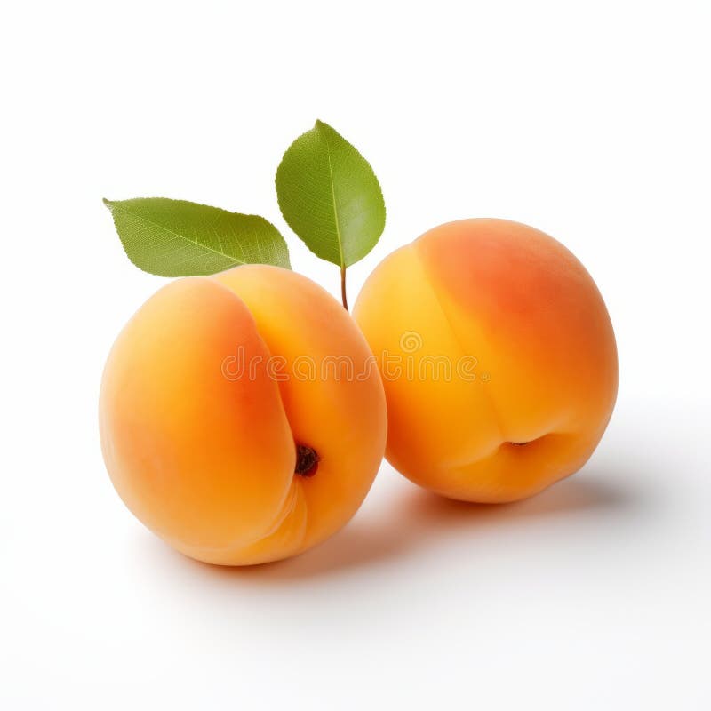 Soft and Rounded Apricots on White Background Stock Illustration ...