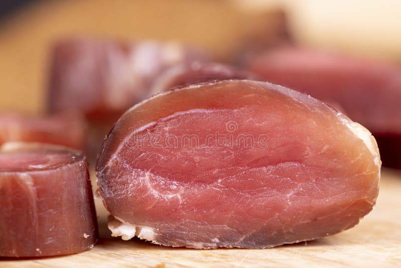 Soft Salted Meat on the Table Stock Image - Image of delicious, butcher ...