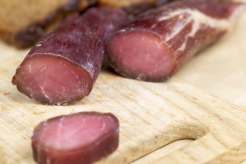 Soft Salted Meat on the Table Stock Image - Image of gourmet, macro ...