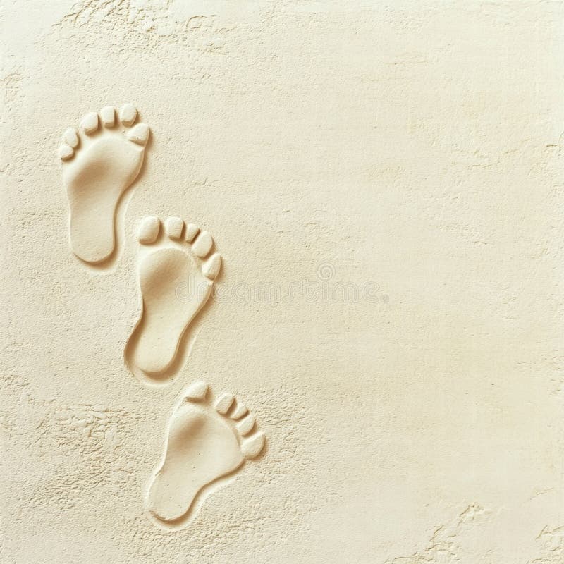 Unique Footprints in Soft Sand at the Beach during a Sunny Day ...