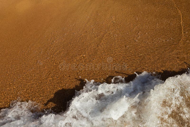 Soft Sea Wave Rolls Onto Sandy Beach. Red Sea Stock Photo - Image of ...
