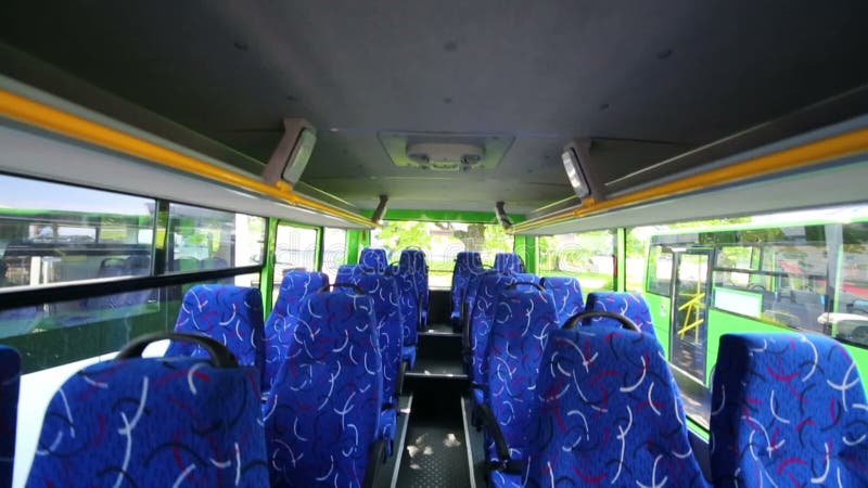 Soft Seats for Passengers Inside Saloon of Empty Stock Footage - Video ...