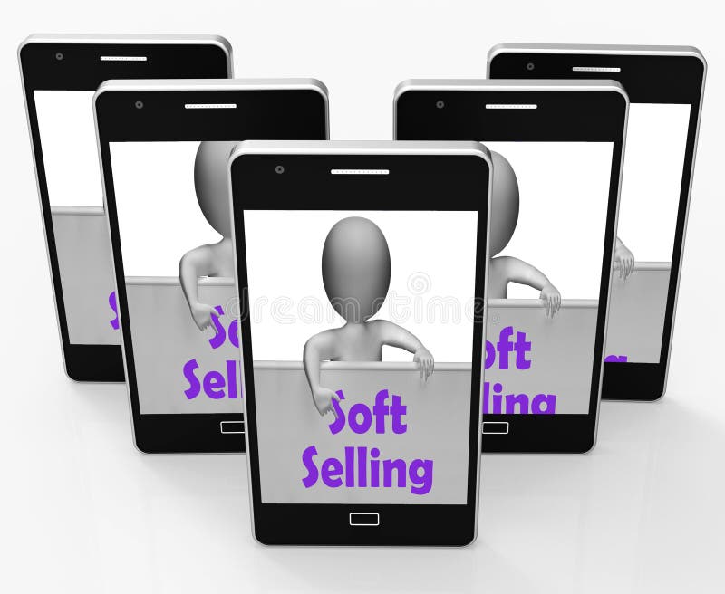 Soft Selling Phone Shows Friendly Sales Technique Stock Illustration ...