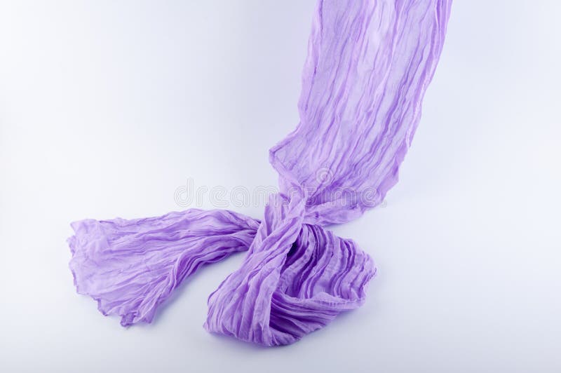 Soft Semitransparent Purple Fabric Flowing on White Background Stock ...