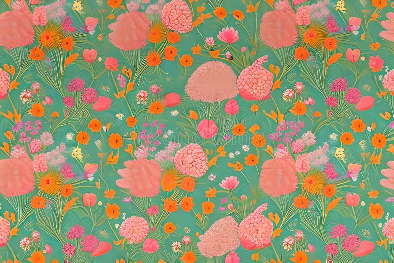 Soft and Serene Botanical Wallpaper with Pastel Flowers with Generative ...
