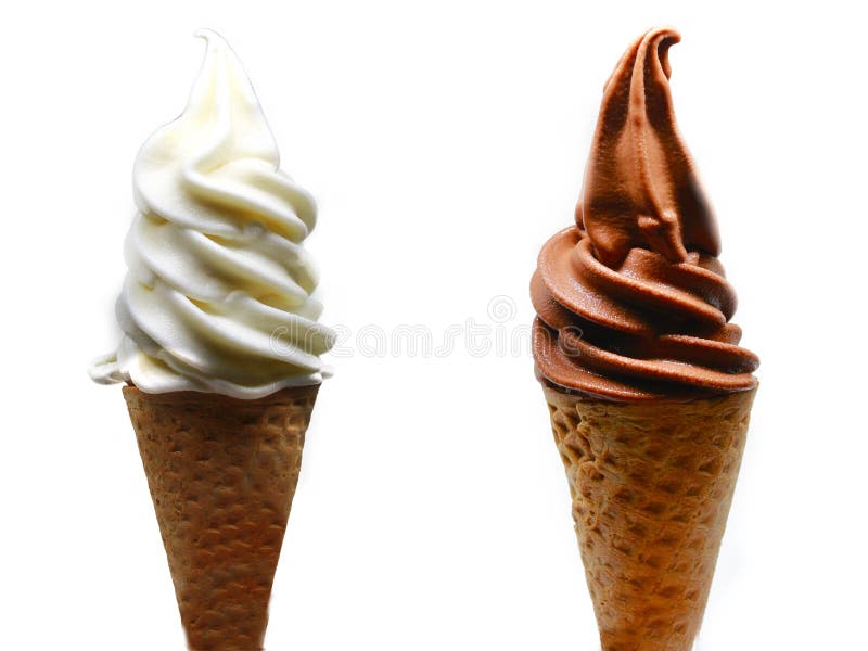 Soft Serve Ice Cream in a Cone Stock Image - Image of fresh, fudge ...