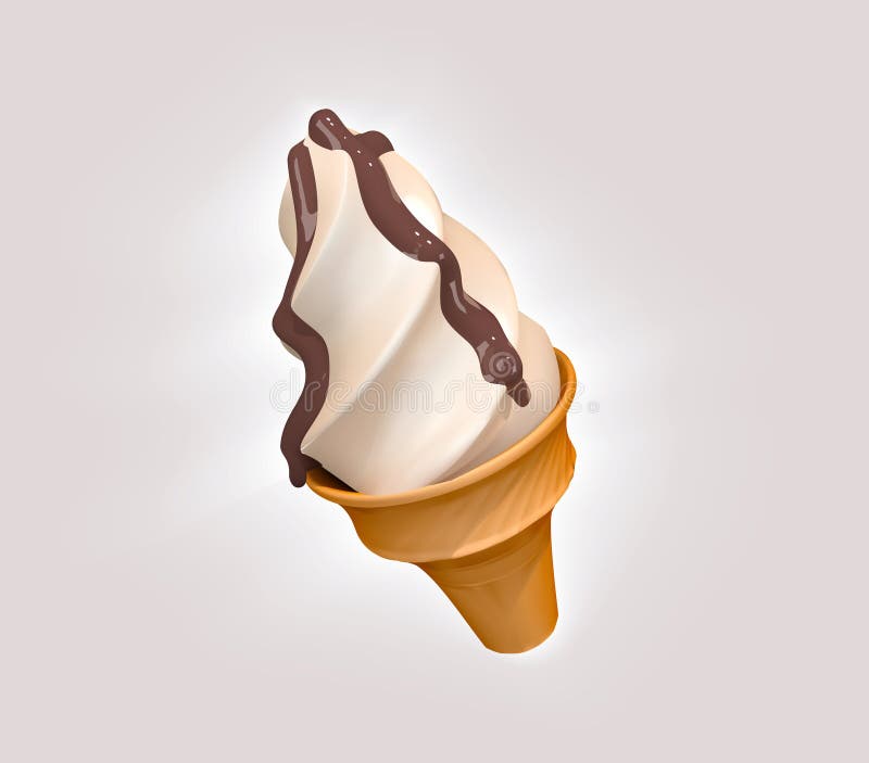 Soft Serve Ice Cream Cone 3d Isolated Vector Illustration Stock Vector ...