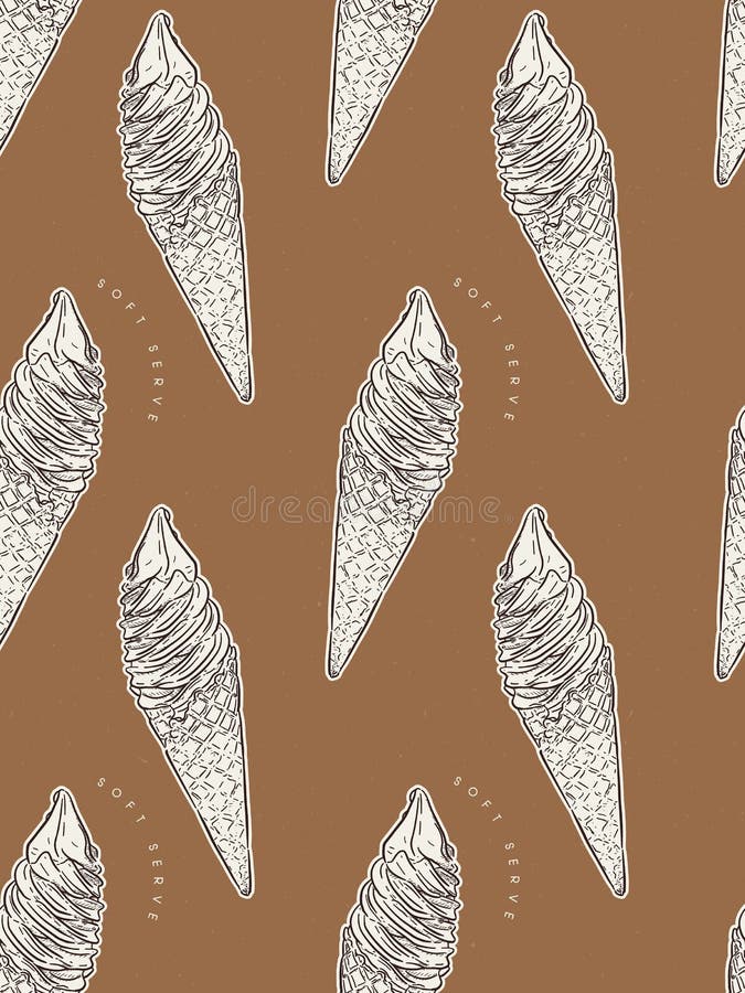 Soft Serve Ice-cream Cone. Hand Draw Sketch Vector Stock Vector ...