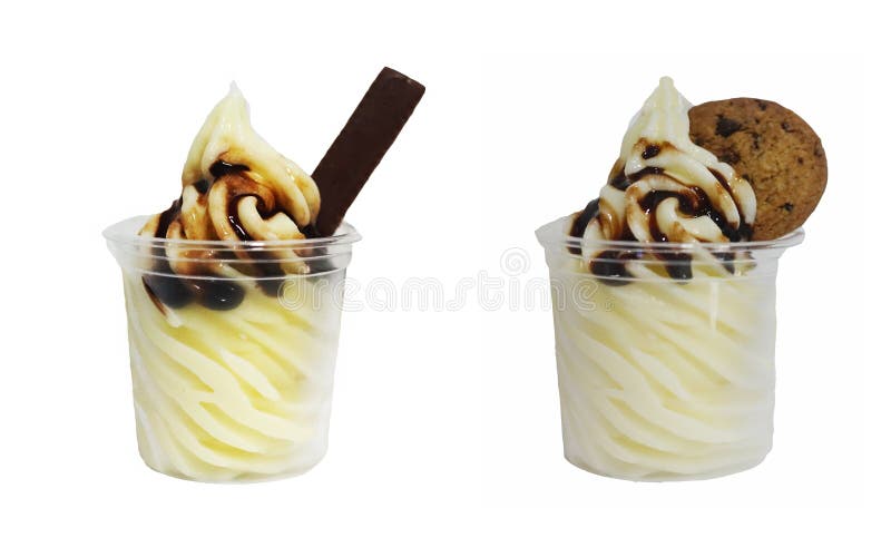 Soft Serve Ice Cream in a Cup with Topping Stock Photo - Image of macro ...