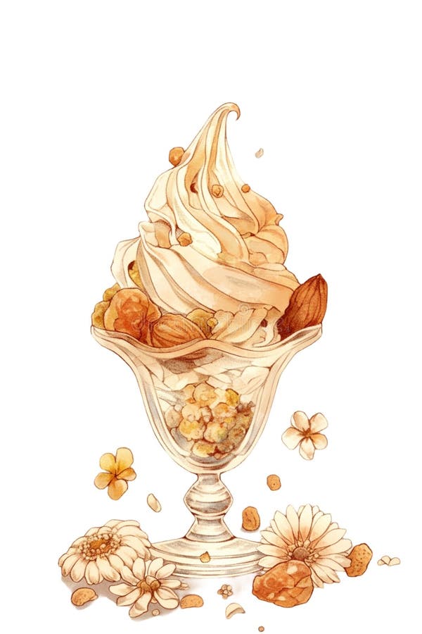 Soft Serve Ice Cream Frozen Yogurt with Nuts Dates and Figs Toppings ... Soft Serve Ice Cream Frozen Yogurt with Nuts Dates and Figs Toppings ...