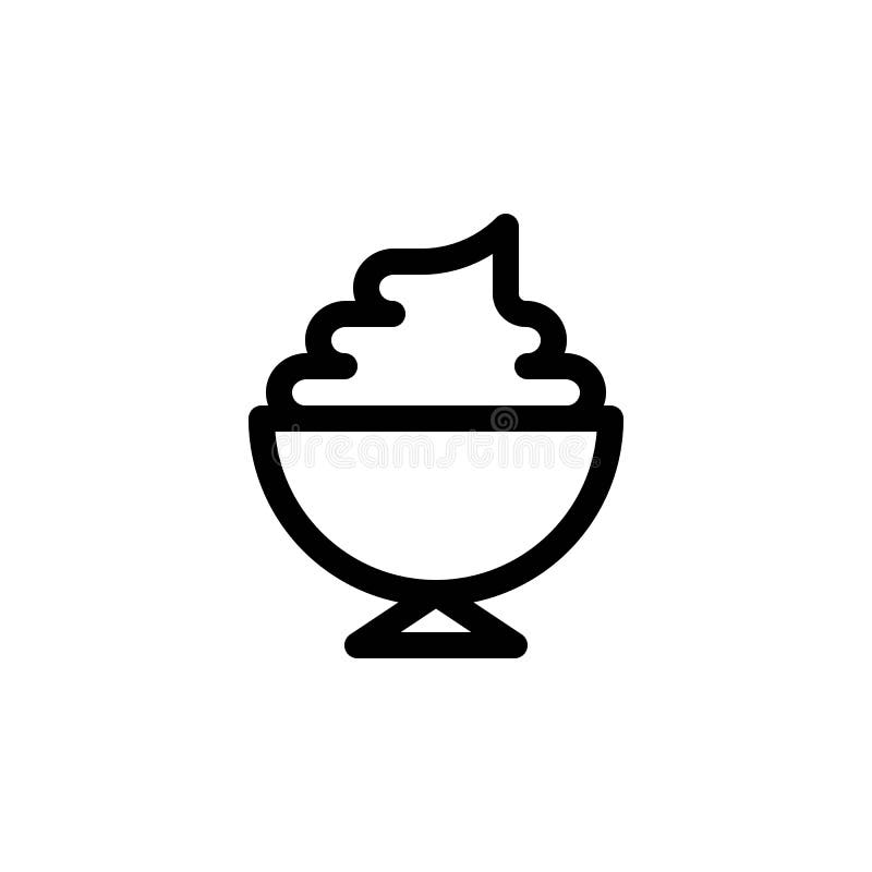 Soft Serve Vector Illustration, Sweets Line Style Icon Stock Vector ...