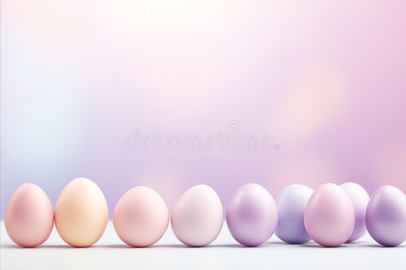 Soft Shades of Easter: Eggs Laid on Pastel Surface Stock Photo - Image ...