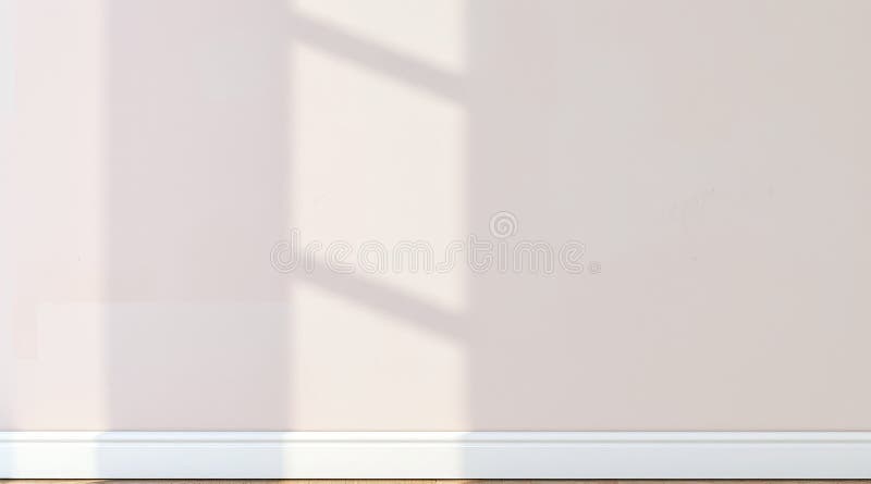 Soft Shadow on Plain Beige Wall with Baseboard in a Minimalist Room ...