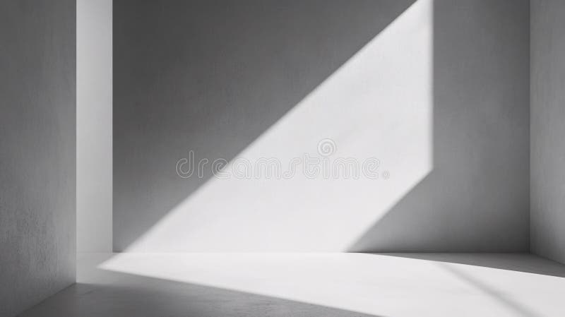 Soft Shadows Fall Across a Light Grey Background from an Unseen Source ...