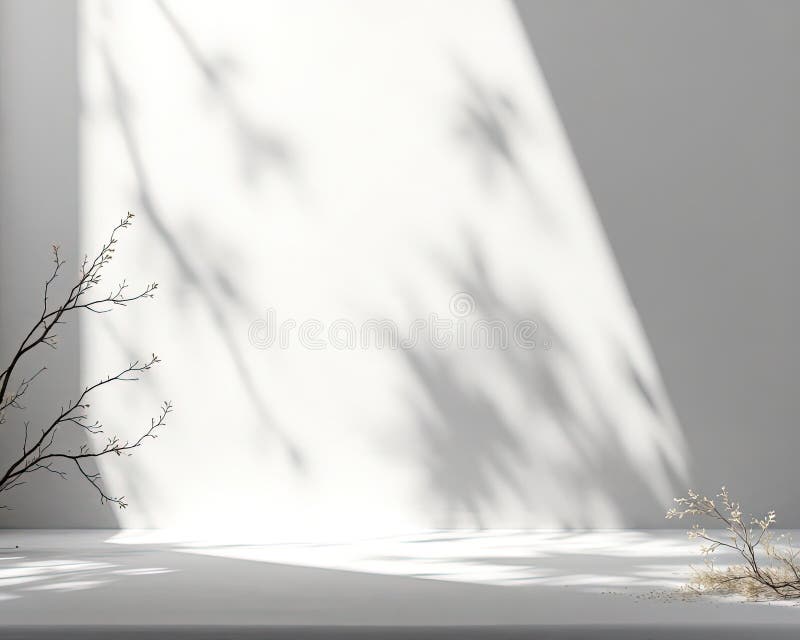 Soft Shadows and Natural Elements on a Minimalist White Background ...