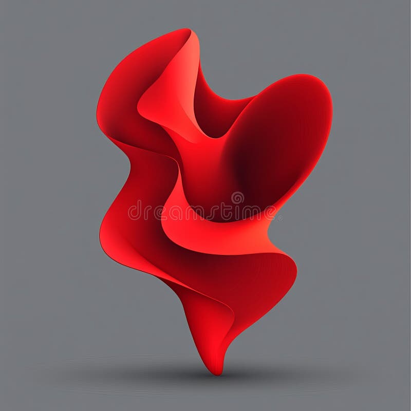 Soft Shadows on a Red Abstract Shape Stock Photo - Image of clean, form ...