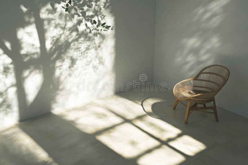 Natural Light Casts Soft Shadows in a Minimalistic Interior with a ...