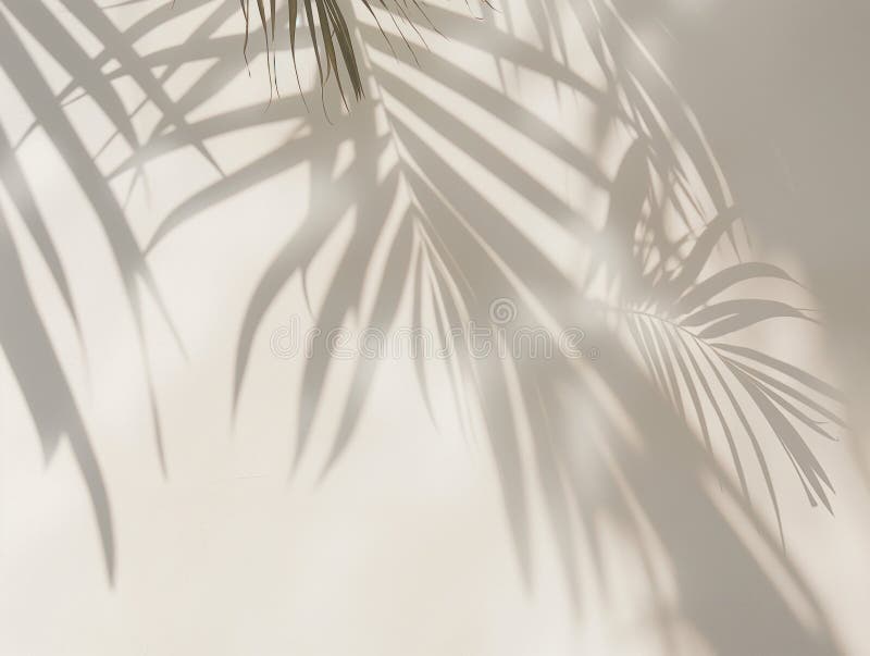 Soft Shadows on a White Wall, Shadows from Leaves. Abstract Neutral ...