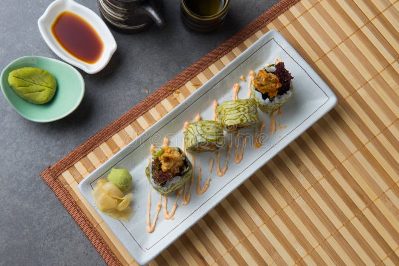 Soft shell crab roll sushi stock image. Image of life - 118842065