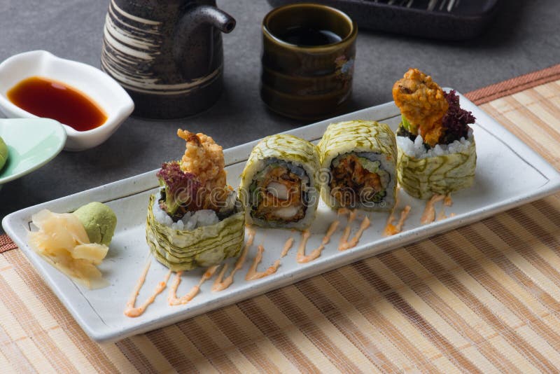 Soft shell crab roll sushi stock image. Image of roll - 118841999