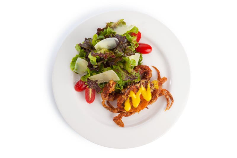 Soft shell crab salad stock image. Image of snack, fresh - 49773649