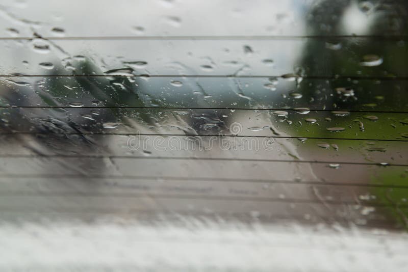 Soft Shot of Drops of Rain on Car Glass Background Stock Image - Image ...
