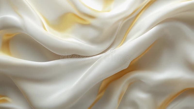 Soft Silk Fabric Draping Gracefully with Subtle Gold Accents in ...