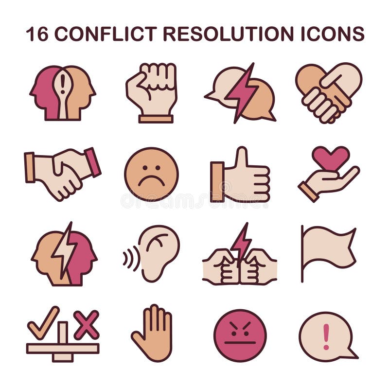 Soft Skill Development Set. Character with Conflict Resolution Skill ...