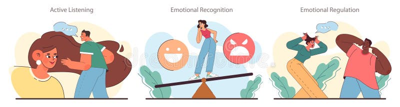 Soft Skill Development Set. Character with Empathy Stock Vector ...