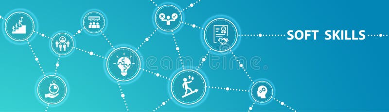 Soft Skills Containing Communication Solid Icons Vector Collection. EPS ...