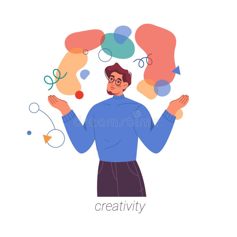 Soft Skills of Employee Creativity and Imagination Stock Vector ...
