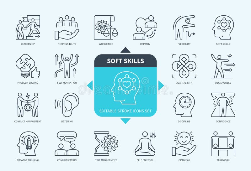 Soft Skills Icons Set Stock Illustrations – 283 Soft Skills Icons Set ...