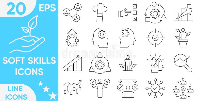 Soft Skills. Linear Icon Collection. Editable Stroke.Soft Skills Line ...