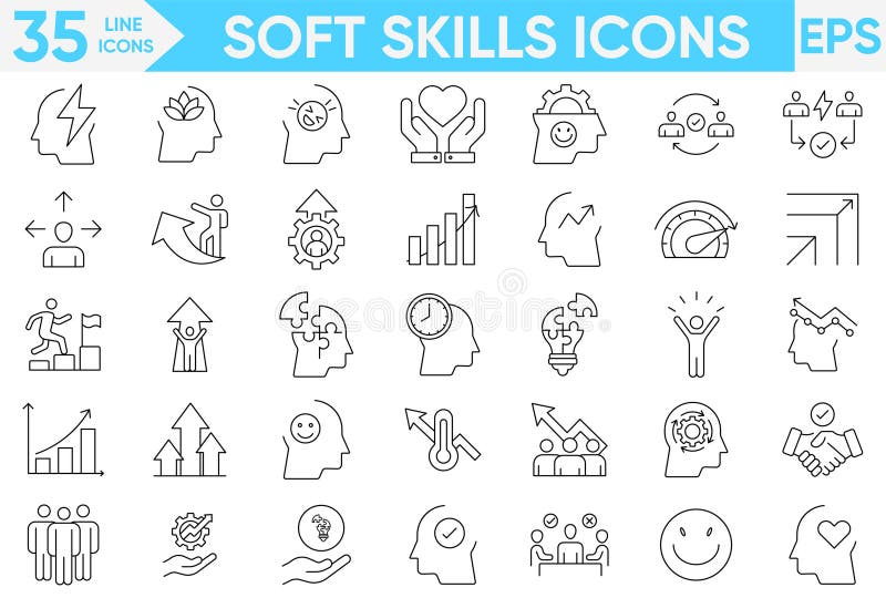 Soft Skills. Linear Icon Collection. Editable Stroke.Soft Skills Line ...