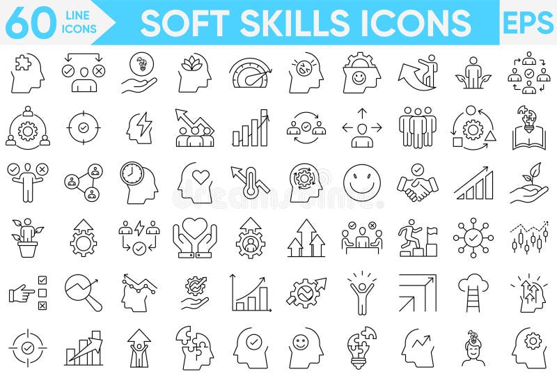 Soft Skills. Linear Icon Collection. Editable Stroke.Soft Skills Line ...