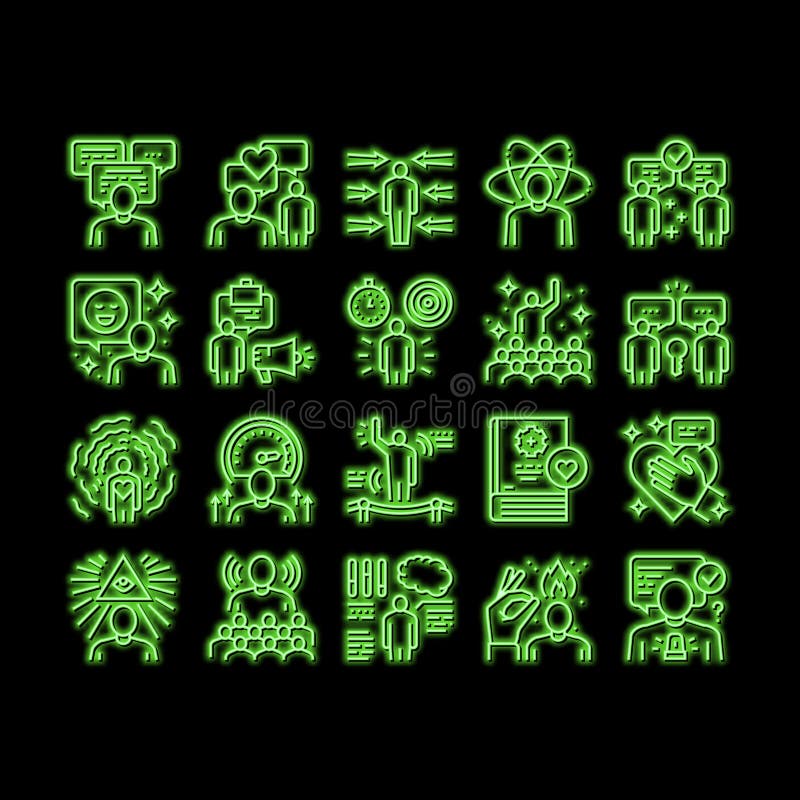 Soft Skills People Neon Glow Icon Illustration Stock Vector ...