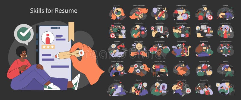 Soft skills set. stock vector. Illustration of multitasking - 304580702