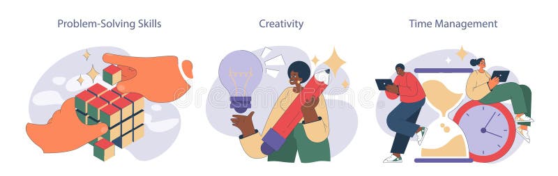 Soft skills set. stock vector. Illustration of flat - 306390242