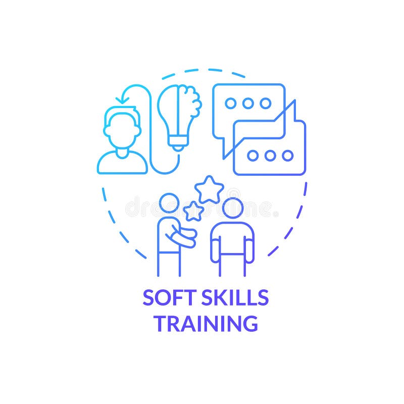 Soft Skills Training Blue Gradient Concept Icon Stock Vector ...