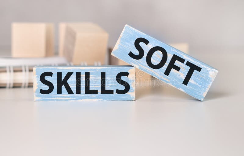 Soft Skills Word Written on Wood Block. Soft Skills Text on Table ...