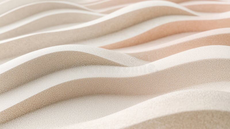 Soft and Smooth Beige Material Gently Flows in Elegant and Minimal Wavy ...