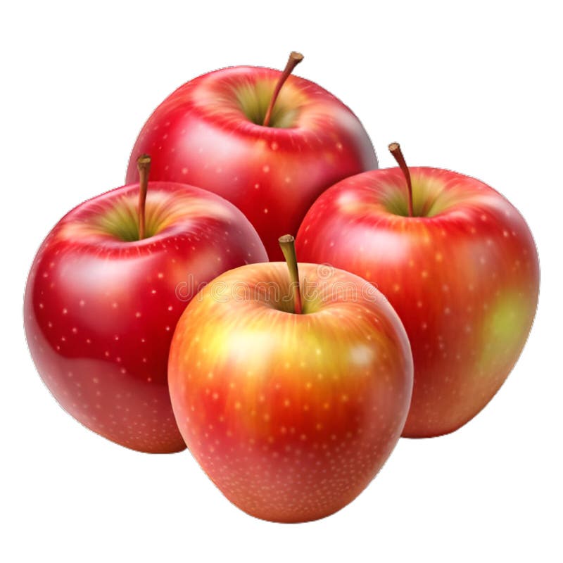 Soft Smooth Cosmic Crisp Apples Set Stock Illustration - Illustration ...
