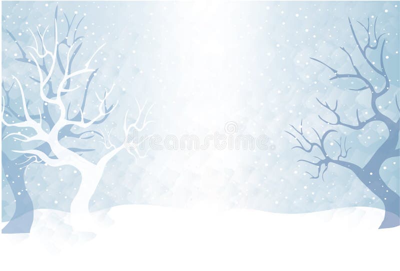 Soft Snow Background Template with Trees Stock Vector - Illustration of ...