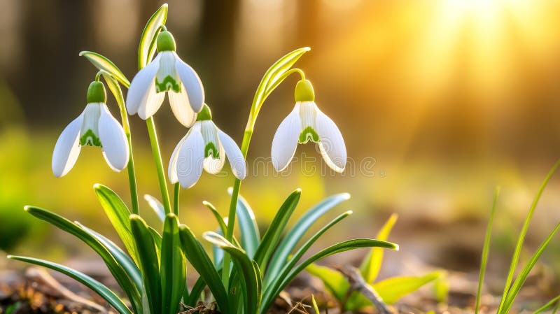 Soft Snowdrop Outline, Continuous Floral Design, Spring Blossom Pattern ...